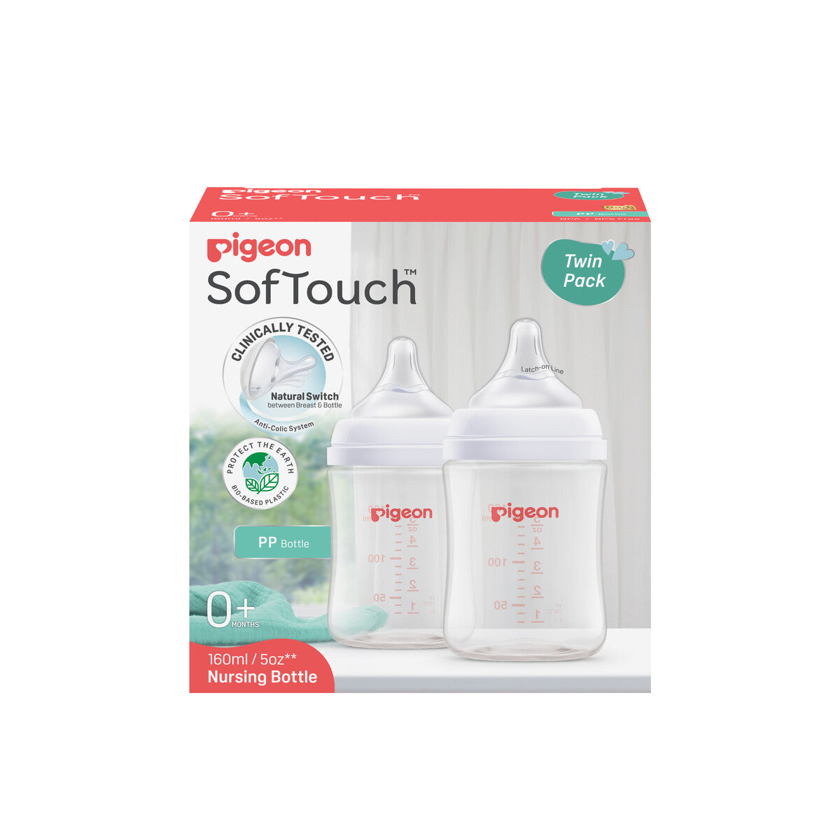 SofTouch™ Wide Neck Bottle PP 160ml - Twin Pack – Pigeon New Zealand